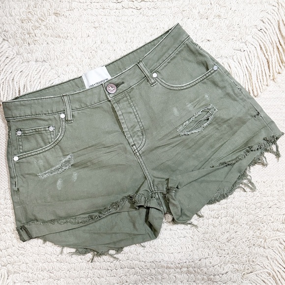 One Teaspoon | Shorts | One Teaspoon Army Green Destressed Bandit Denim ...